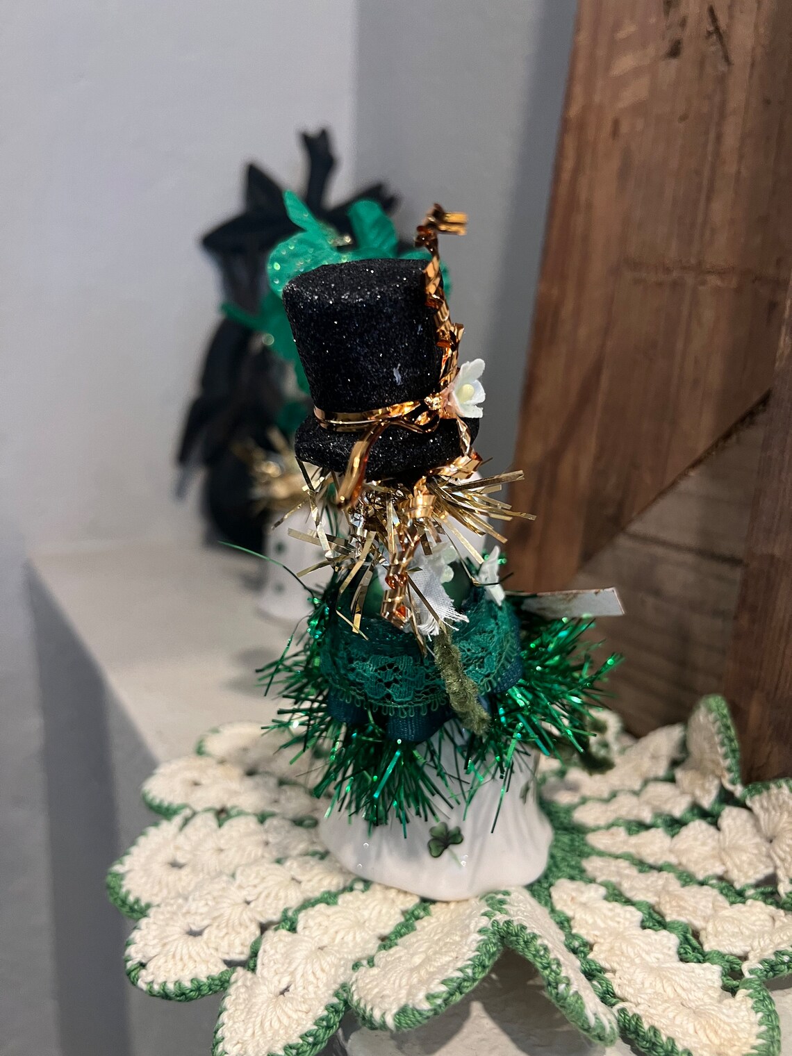 Vintage Leprechaun Bell Assemblage, Handmade Chenille Leprechaun, Found ...