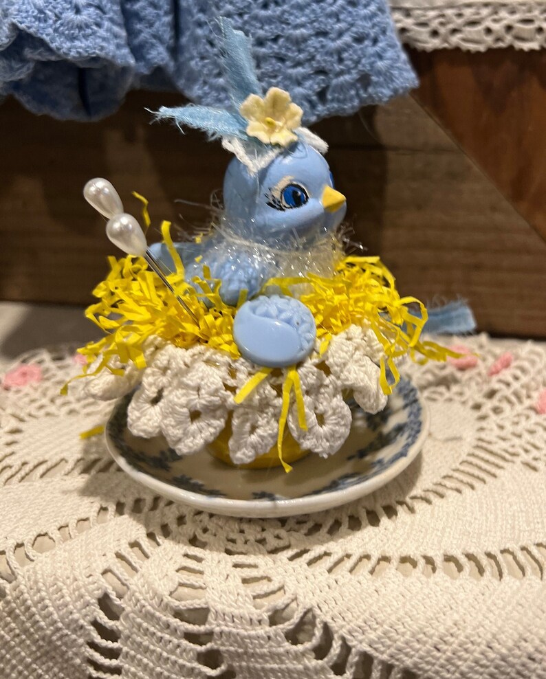 Vintage Spring Blue Bird Assemblage, Spring Assemblage, Found Object ...
