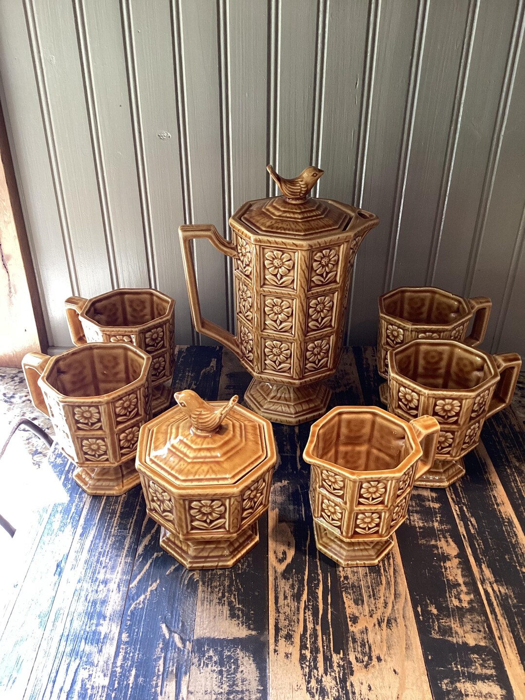 Vintage 1970s 9-piece Tea or Coffee Set, Daisy Pattern, Vintage Item ...