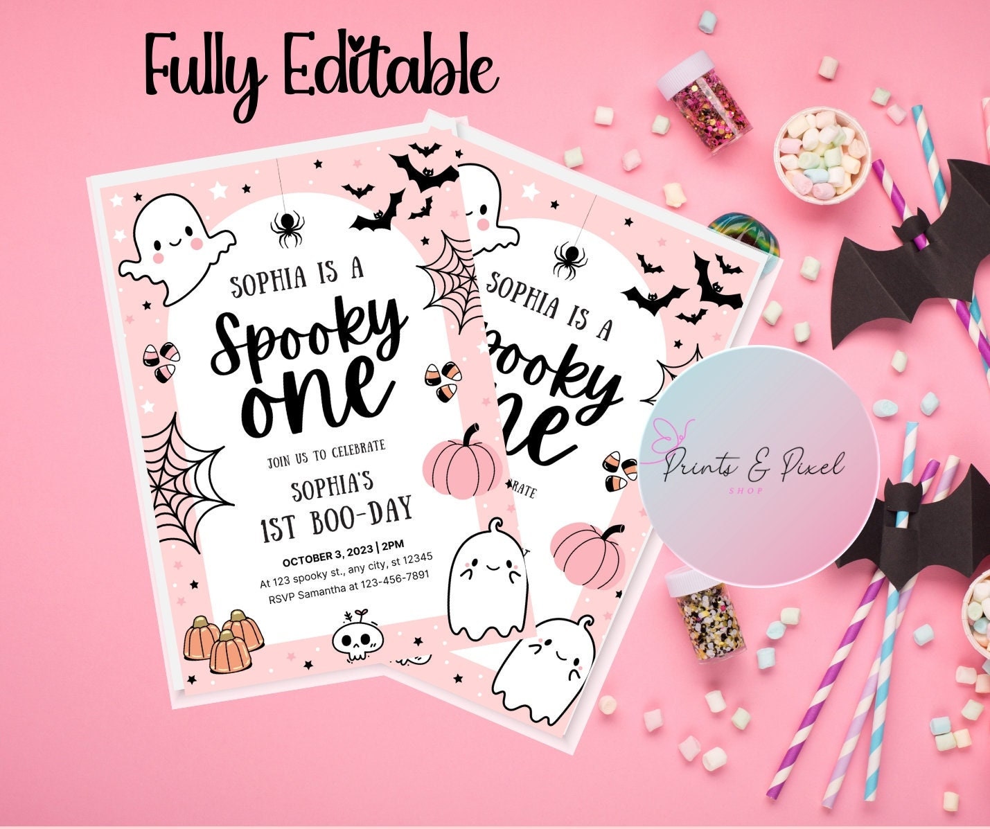 Editable Halloween Invitation, Spooky One Invitation, Halloween ...