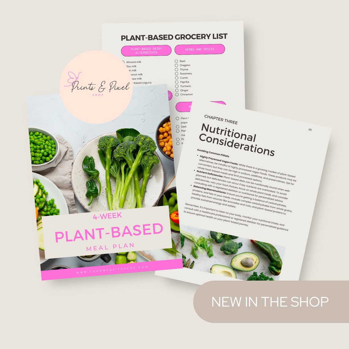 Healthy Meal Plan Plant Based Meal Plan Grocery List Plant - Etsy