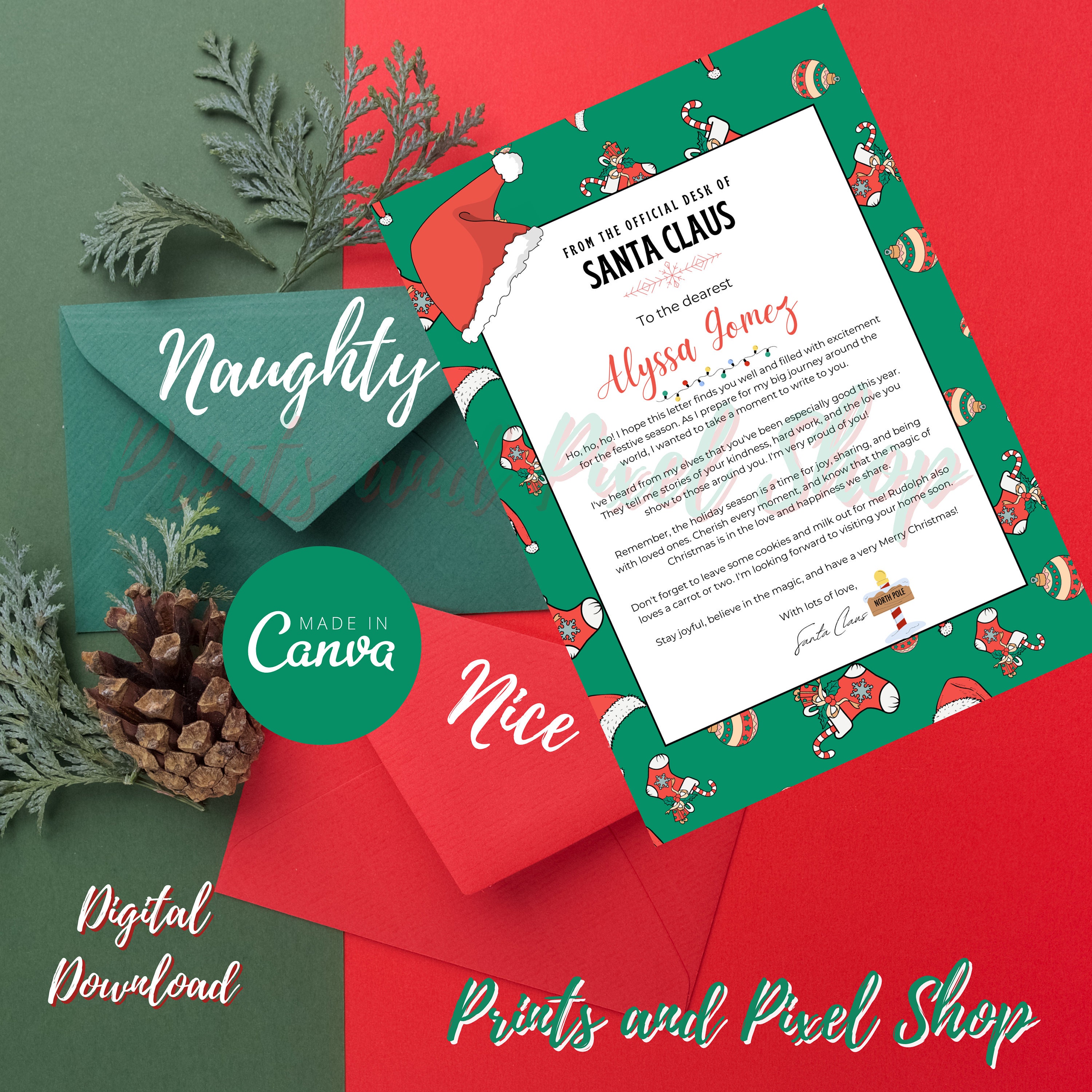 Letter From Santa Personalized Santa Letter DIY Santa Letter Templates ...