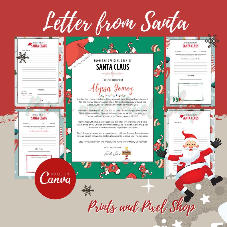 Letter From Santa Personalized Santa Letter DIY Santa Letter Templates ...
