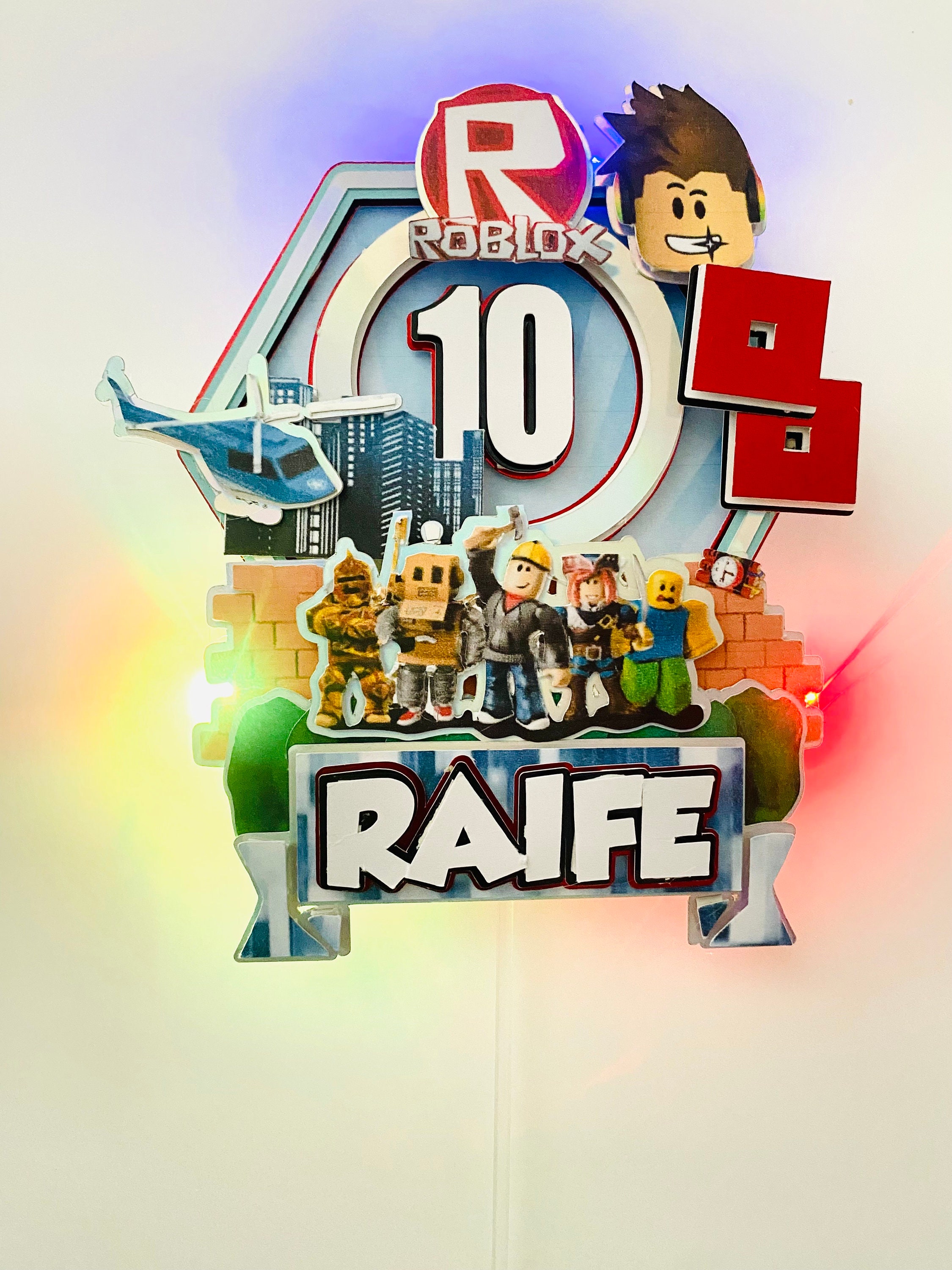 Roblox Cake Topper / Personalised Topper Name/ Custom Topper / Light up ...