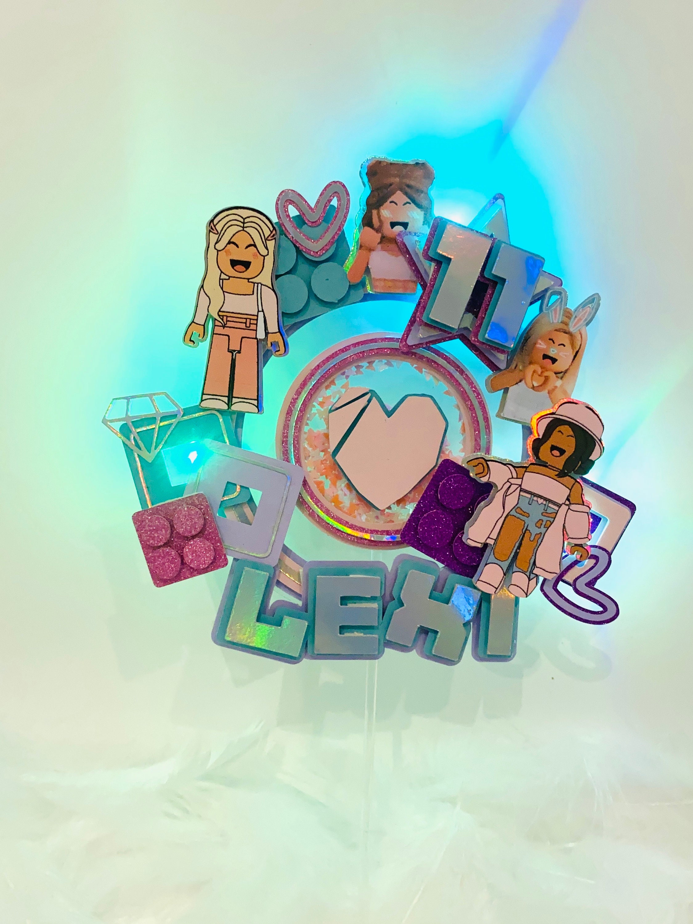 Roblox Cake Topper / Personalised Topper Name/ Custom Topper / Light up ...