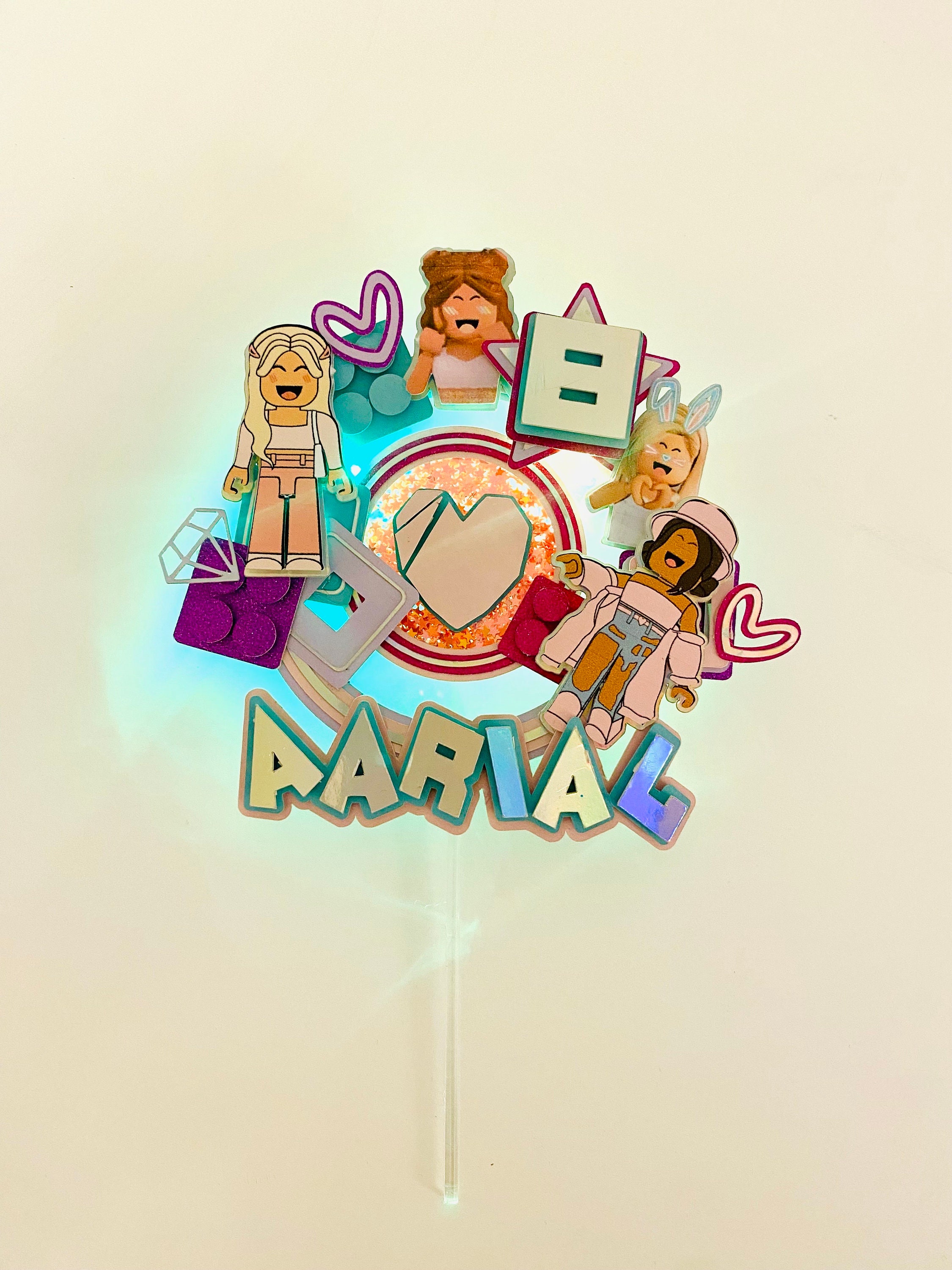 Roblox Cake Topper / Personalised Topper Name/ Custom Topper / Light up ...