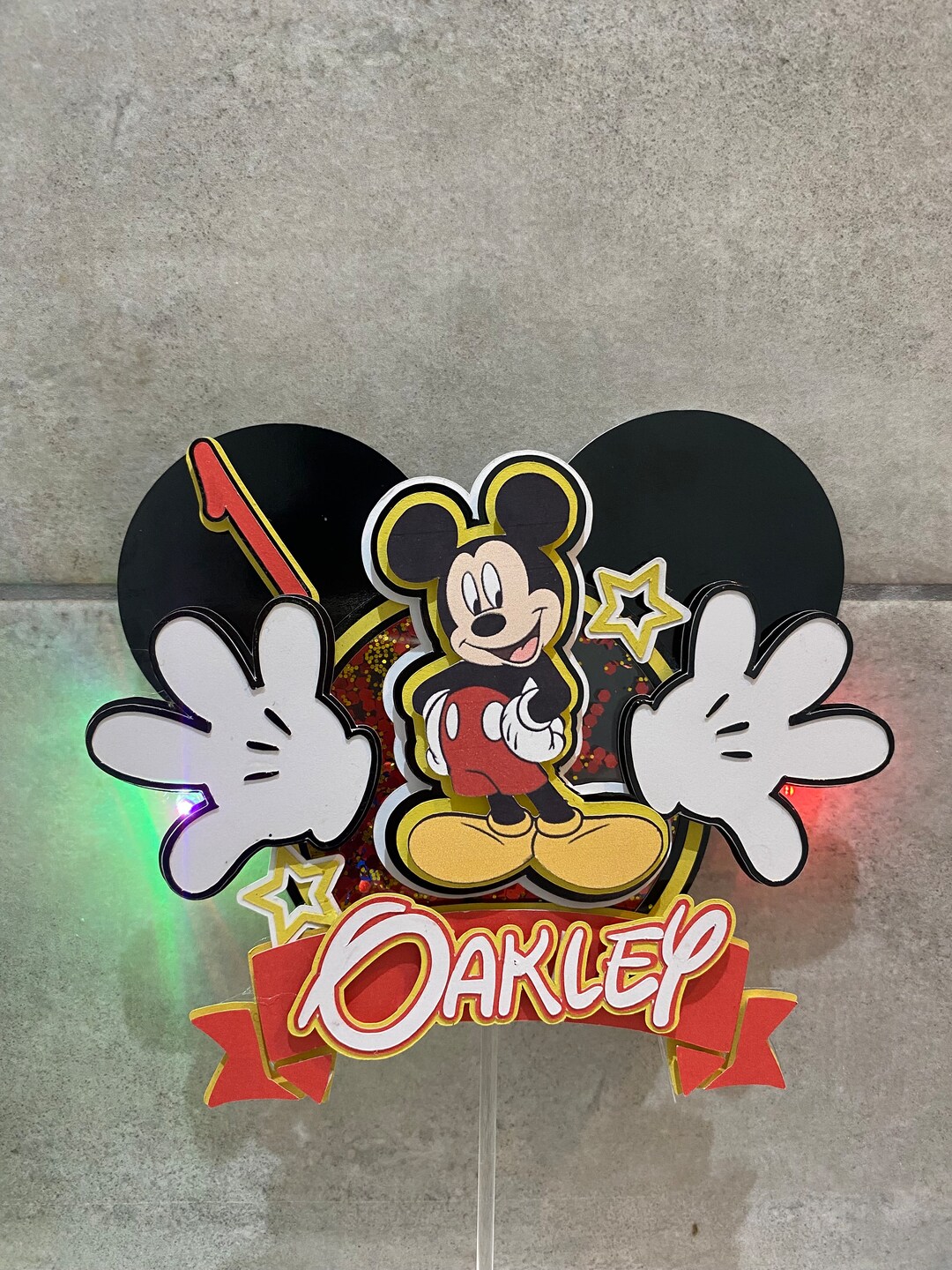 Micky Mouse Cake Topper / Personalised Topper Age and Name/ Custom ...