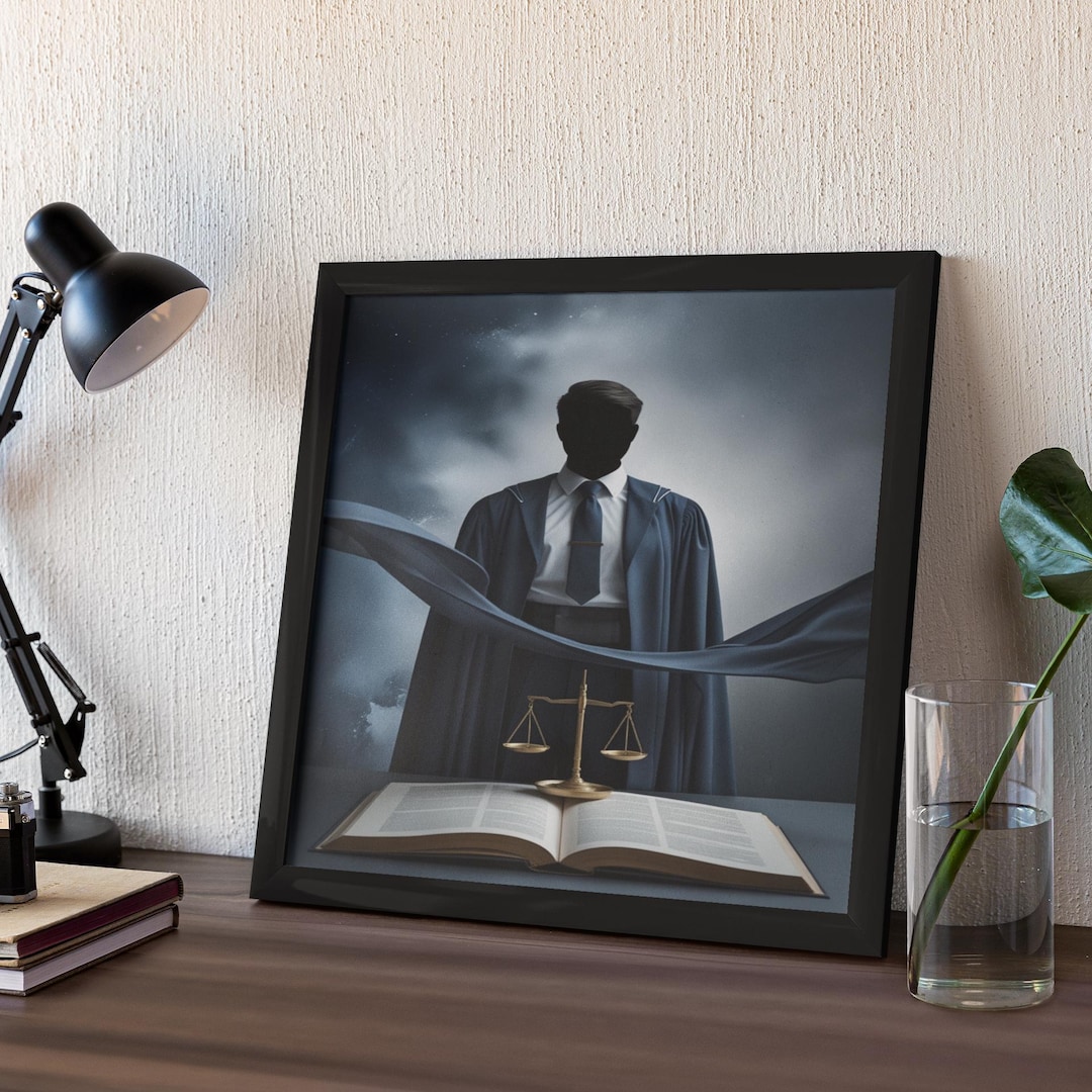 Lawyer Office Decor - Justice Artwork Print With Scales of Justice ...