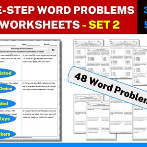 One Step Word Problems All Operations Worksheets | Addition ...