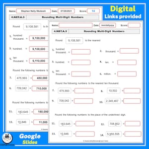 4th Grade Math Quick Checks Worksheets Common Core Math Standards-based ...