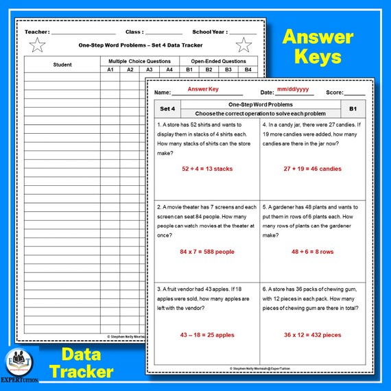Addition Subtraction Multiplication Division Word Problems Worksheets
