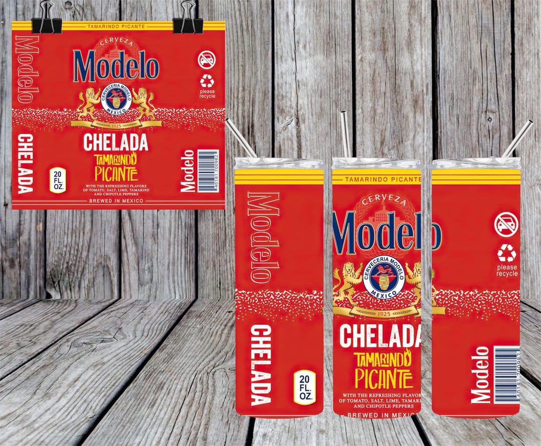 2 Skinny Tumbler 15oz 20oz Modelo Chelada Picante/ Modelo Beer Design ...