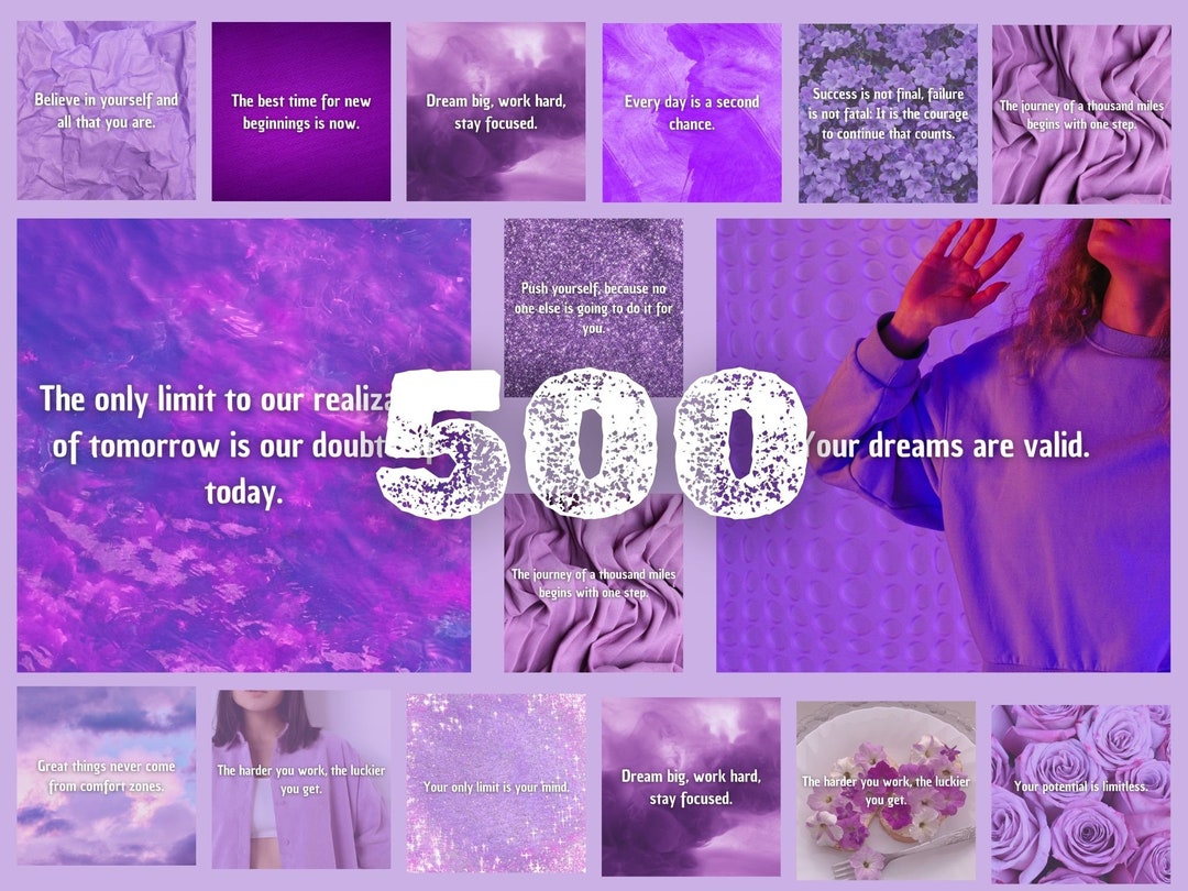 500 Instagram Post Templates (purple Theme). 500 Inspirational Quotes ...