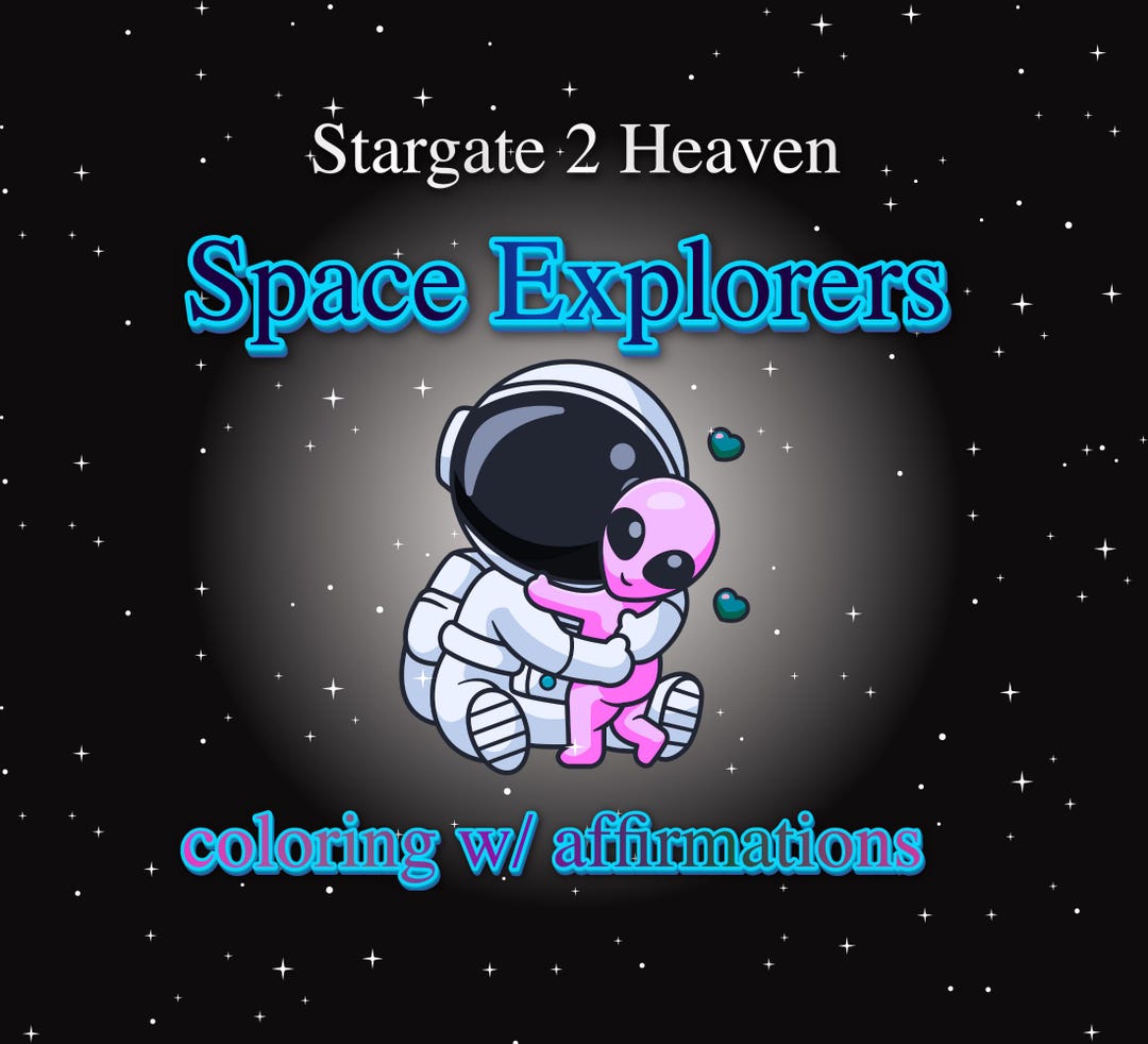 Space Explorers Printable Coloring Sheets With Affirmations - Etsy