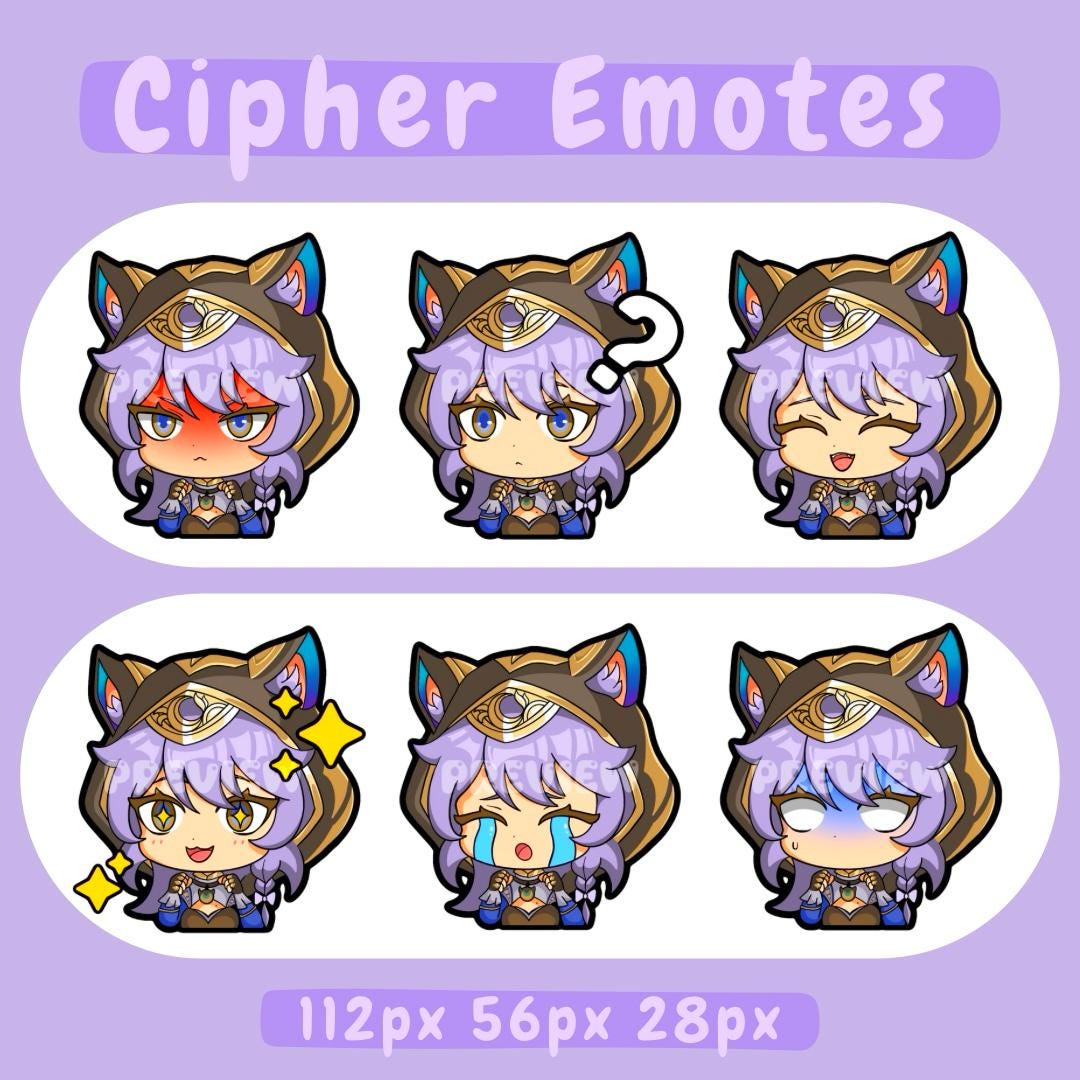 Cipher Emotes | Honkai: Star Rail | Stream Graphics Pack | Discord ...
