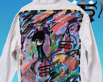Custom Painted Jean Jacket Hand Painted Jacket Street Style Jacket ...