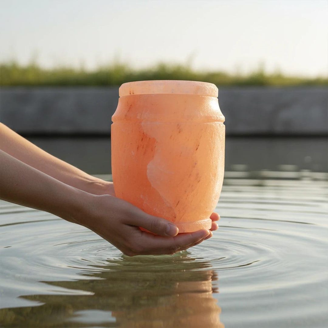 Himalayan Rock Salt Biodegradable Water Urn for Ashes - Medium - Etsy