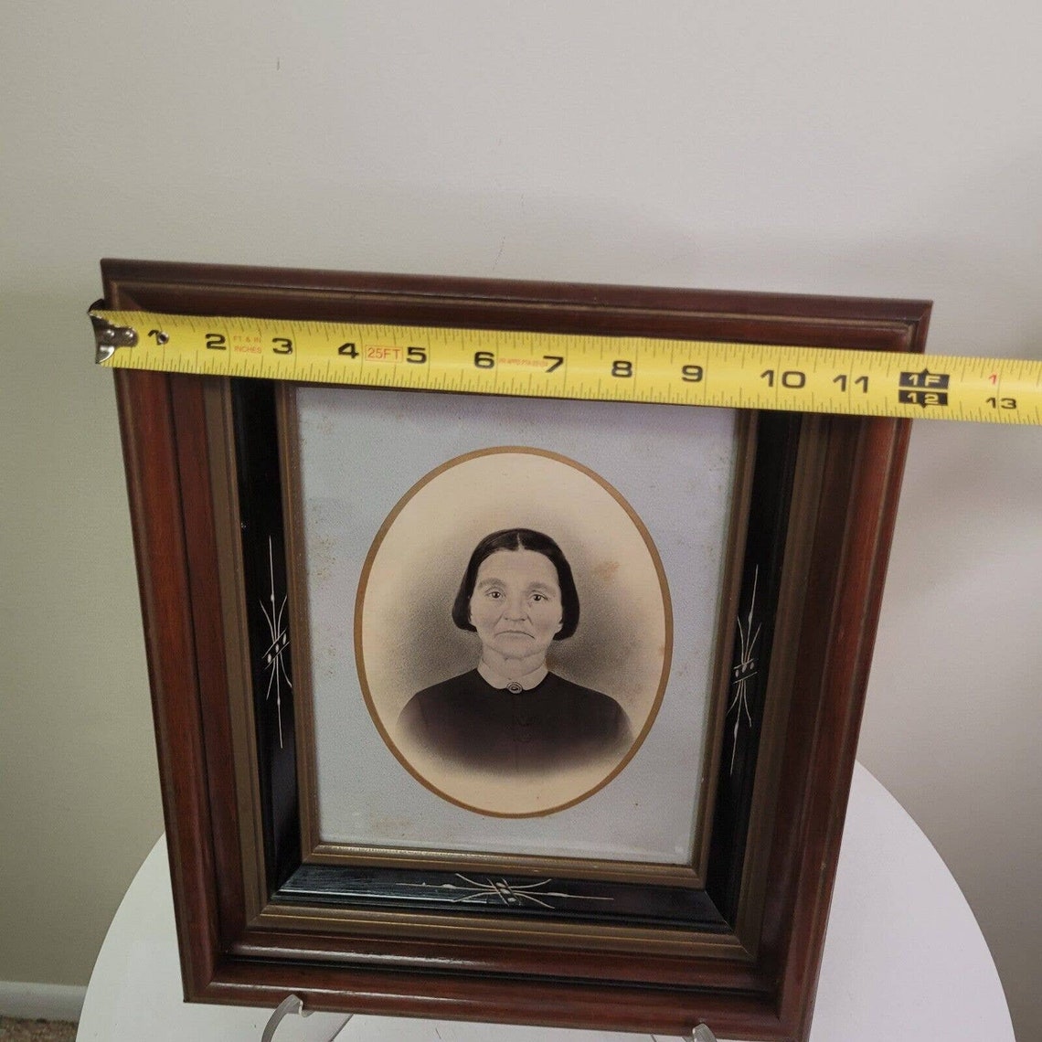 19th Century Framed Charcoal Portrait Triple Deep Frame Ebonized, Gilt ...