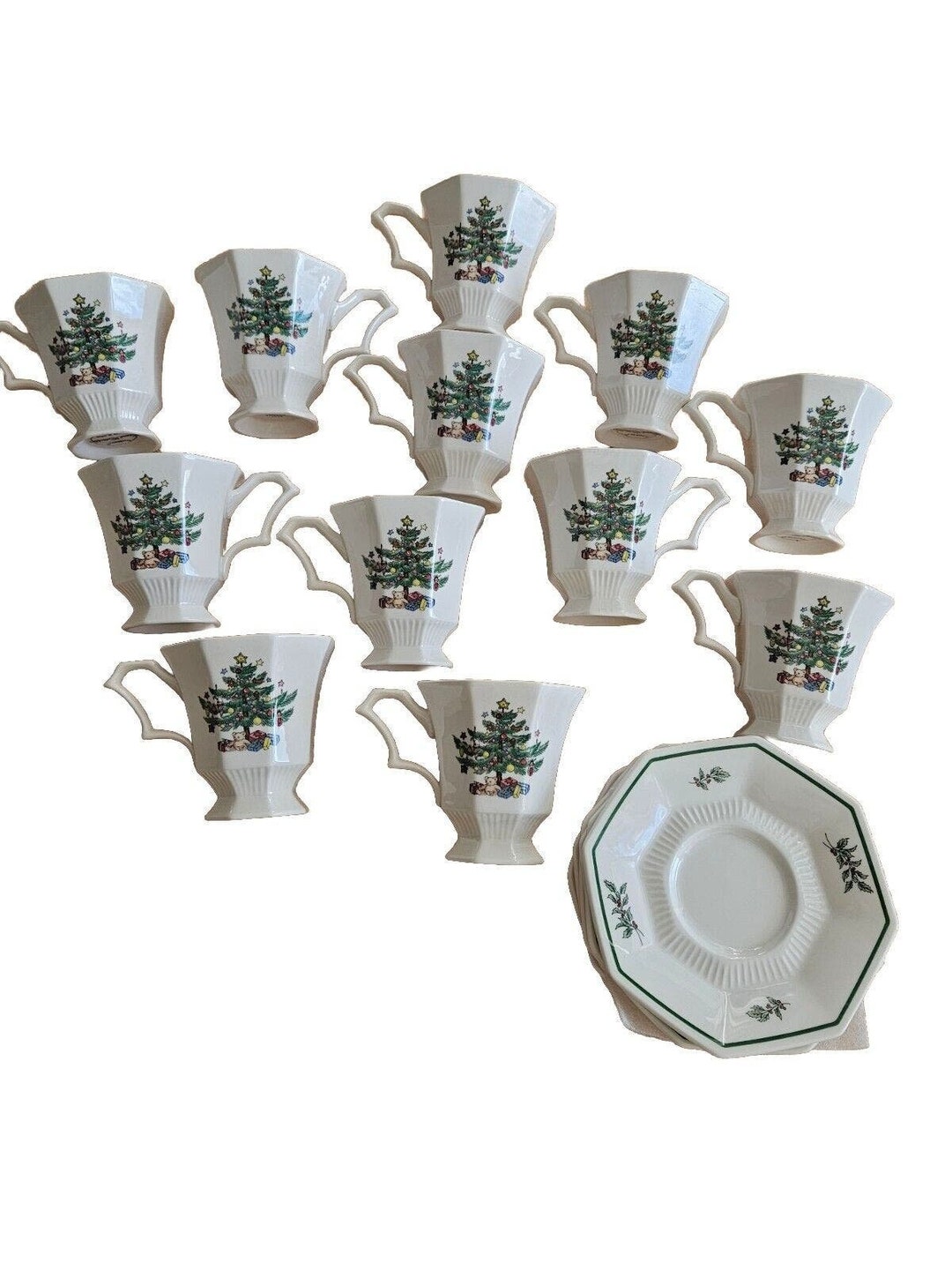 Set 12 Nikko Classic Collection Christmastime Cups & Saucers Christmas ...