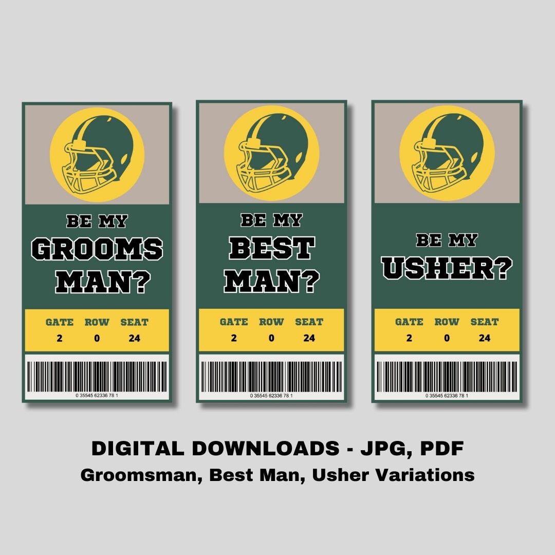 Will You Be My Groomsman Ticket Proposal Digital Download / Best Man ...