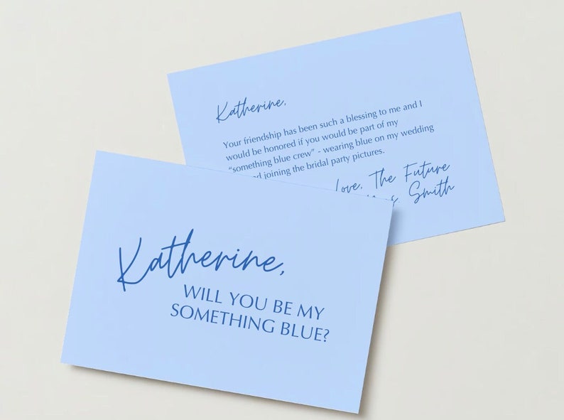 Will You Be My Something Blue? Fully Customizable Digital Download - Etsy