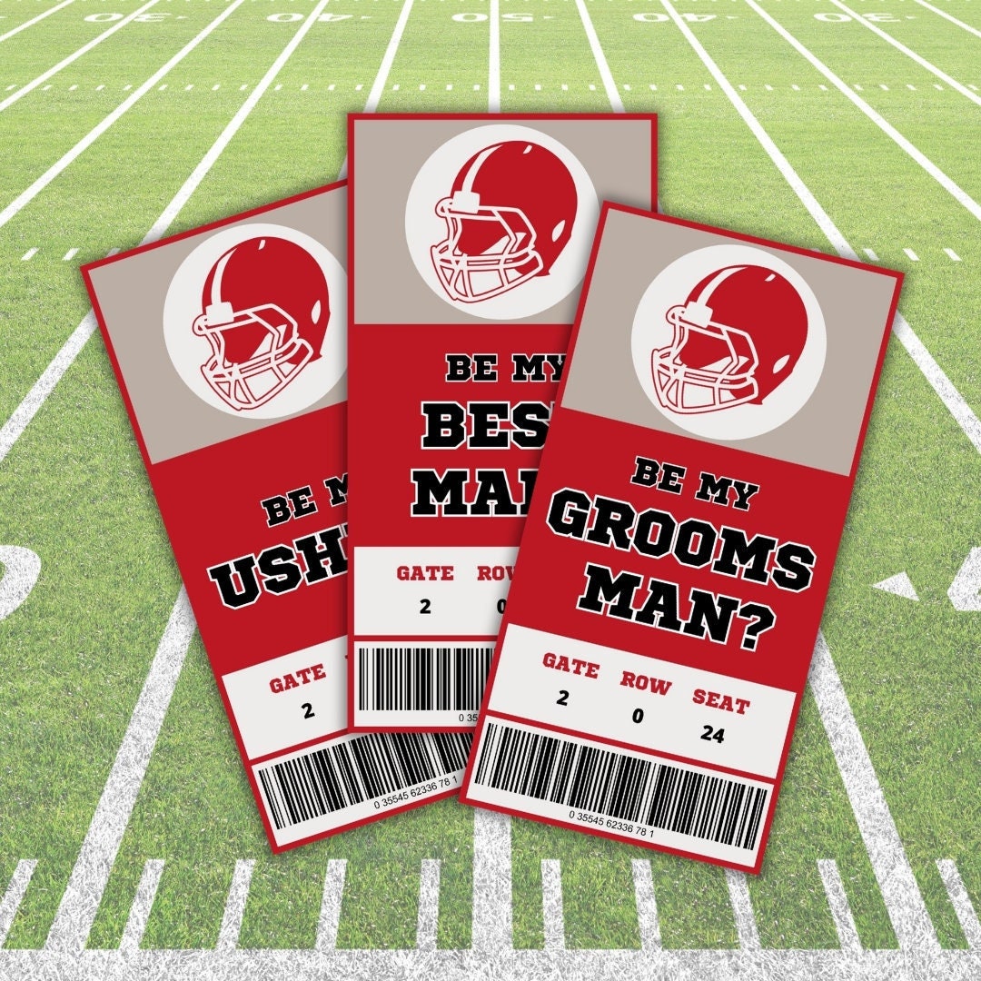 Football Ticket Groomsman Proposal, Best Man, Usher (digital Download ...