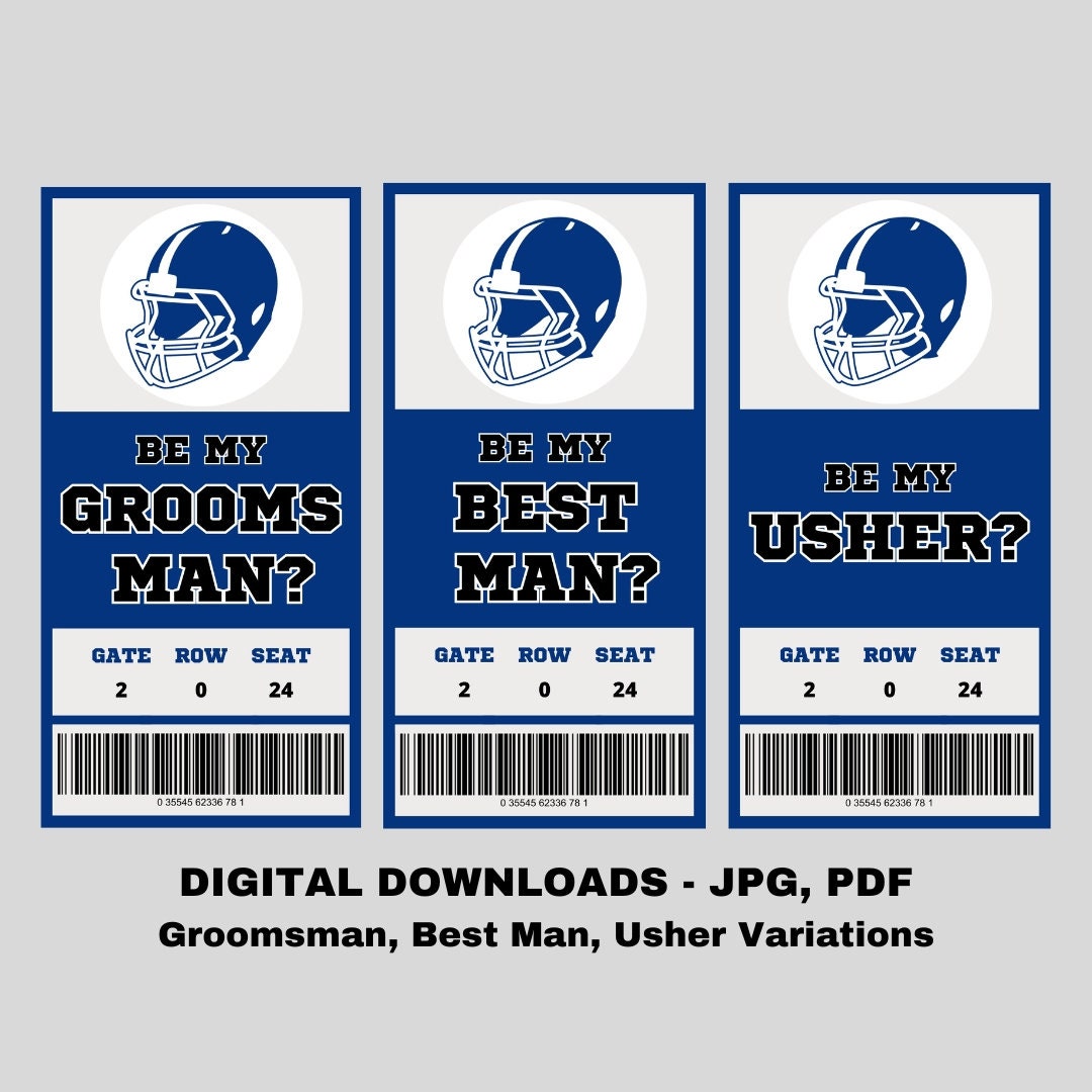 Will You Be My Groomsman Ticket Proposal Digital Download / Best Man ...