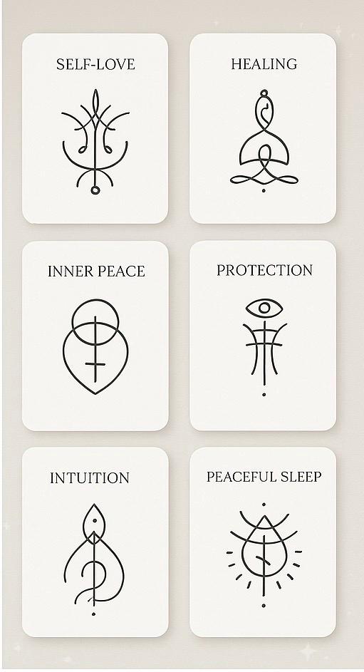 Self-care Spiritual Growth Sigil Pack | 6 Printable Sigils Self-love ...