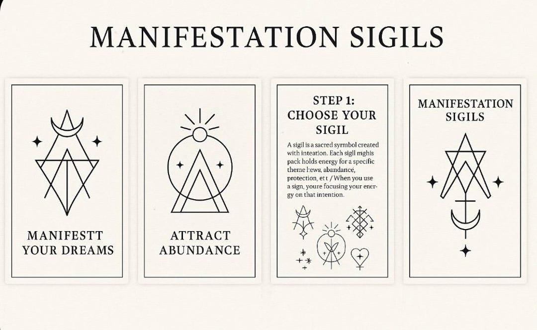 Printable Manifestation Sigil Pack: Abundance, Love, Protection (PDF ...