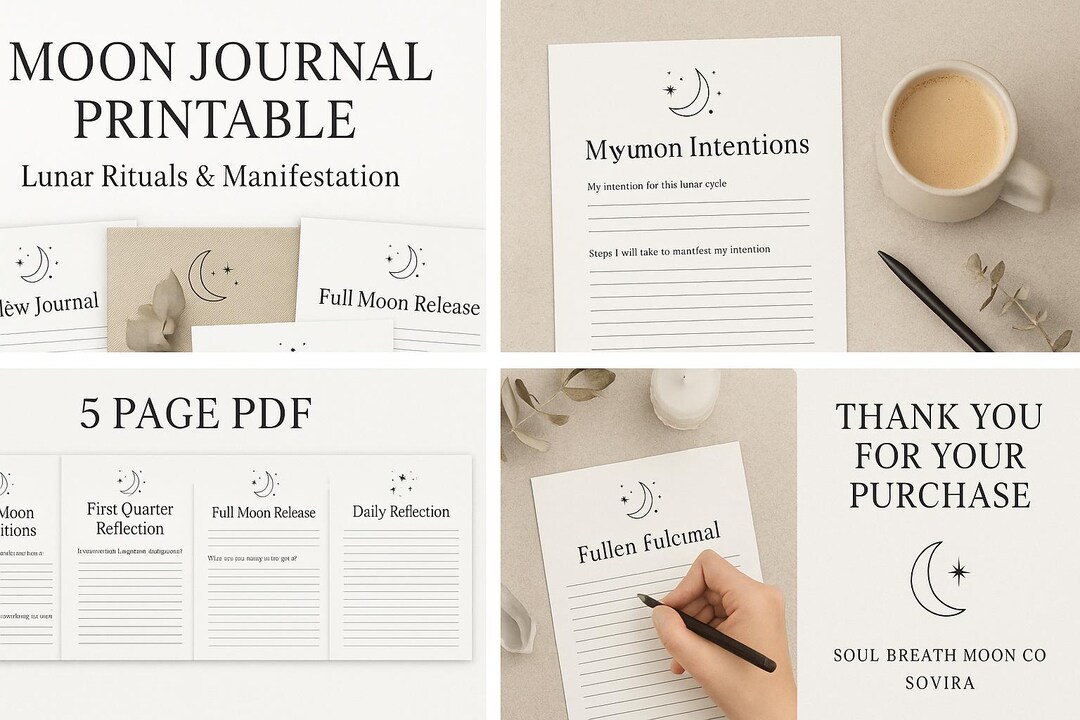 Moon Journal Printable | Lunar Rituals & Manifestation Journal | New ...