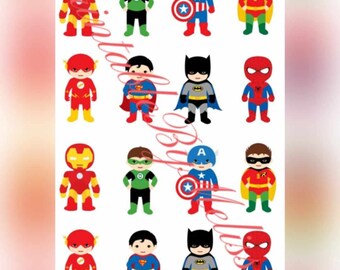 INSTANT DOWNLOAD Printable Superhero Cupcake Toppers & Favor - Etsy