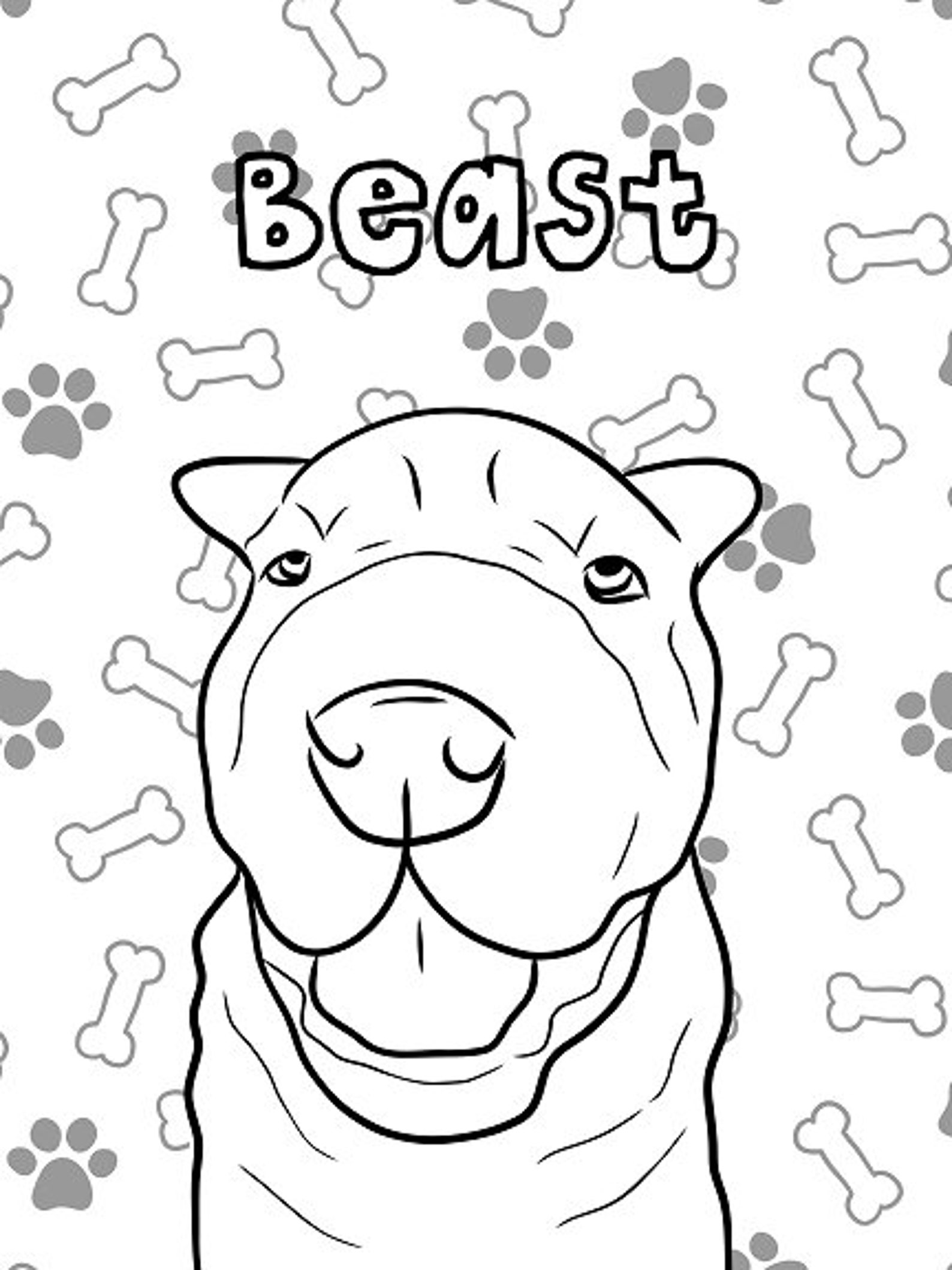 Printable Digital Custom Pet Coloring Page - Etsy