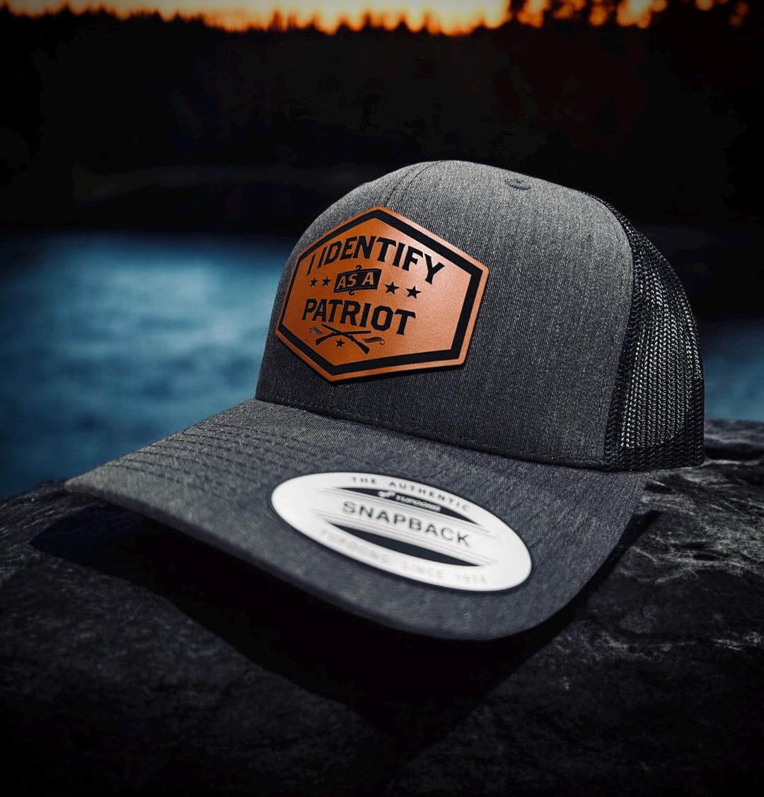 Identify as A Patriot Trucker Hat (over 40 Hat Choices, 15 Patch Color ...