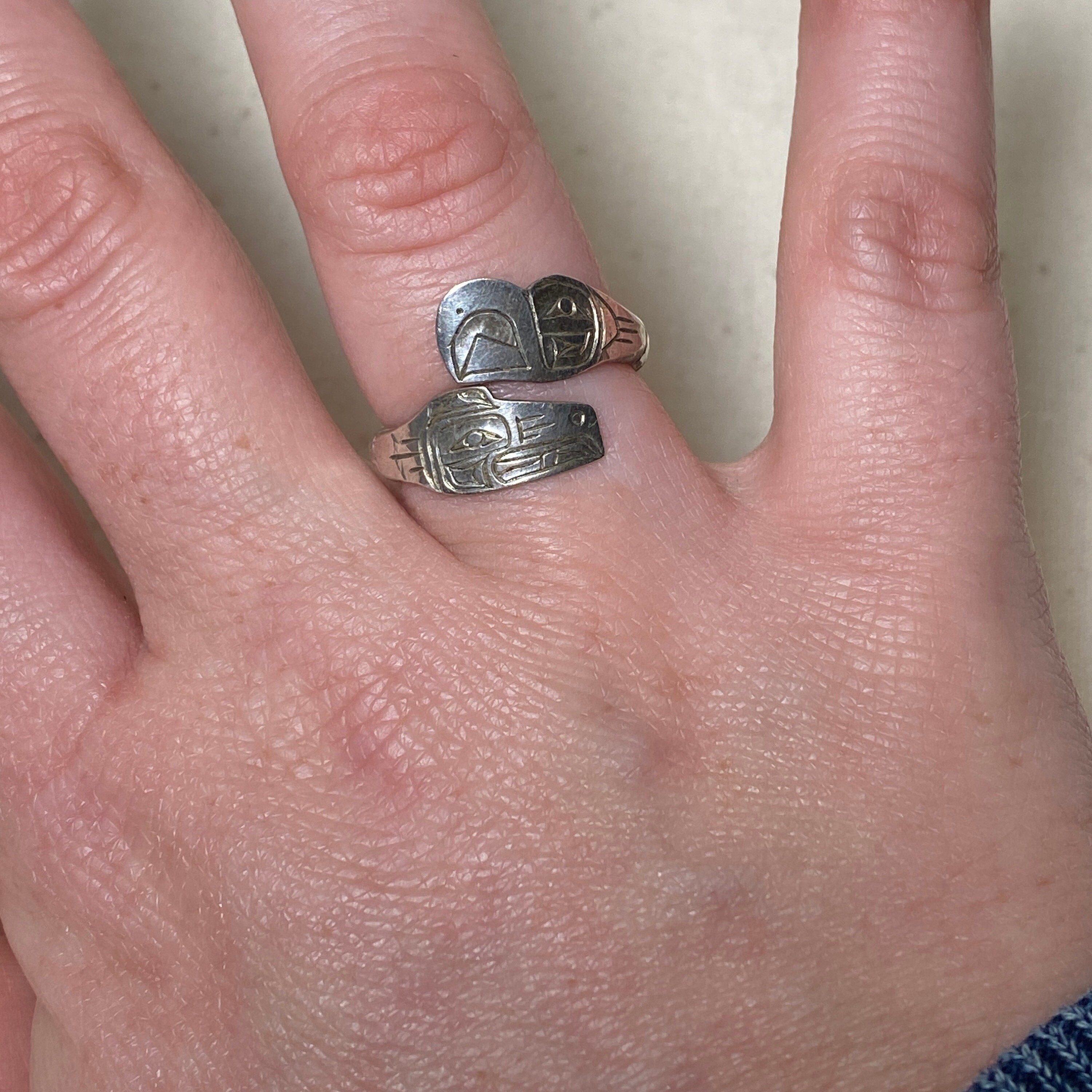 Eagle and Raven Wrap Ring by D. Chilton - Etsy