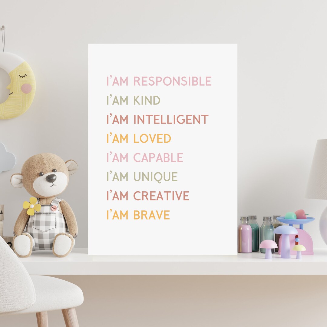 Affirmations for Kids, Classroom Posters, I Am Affirmations, Playroom ...