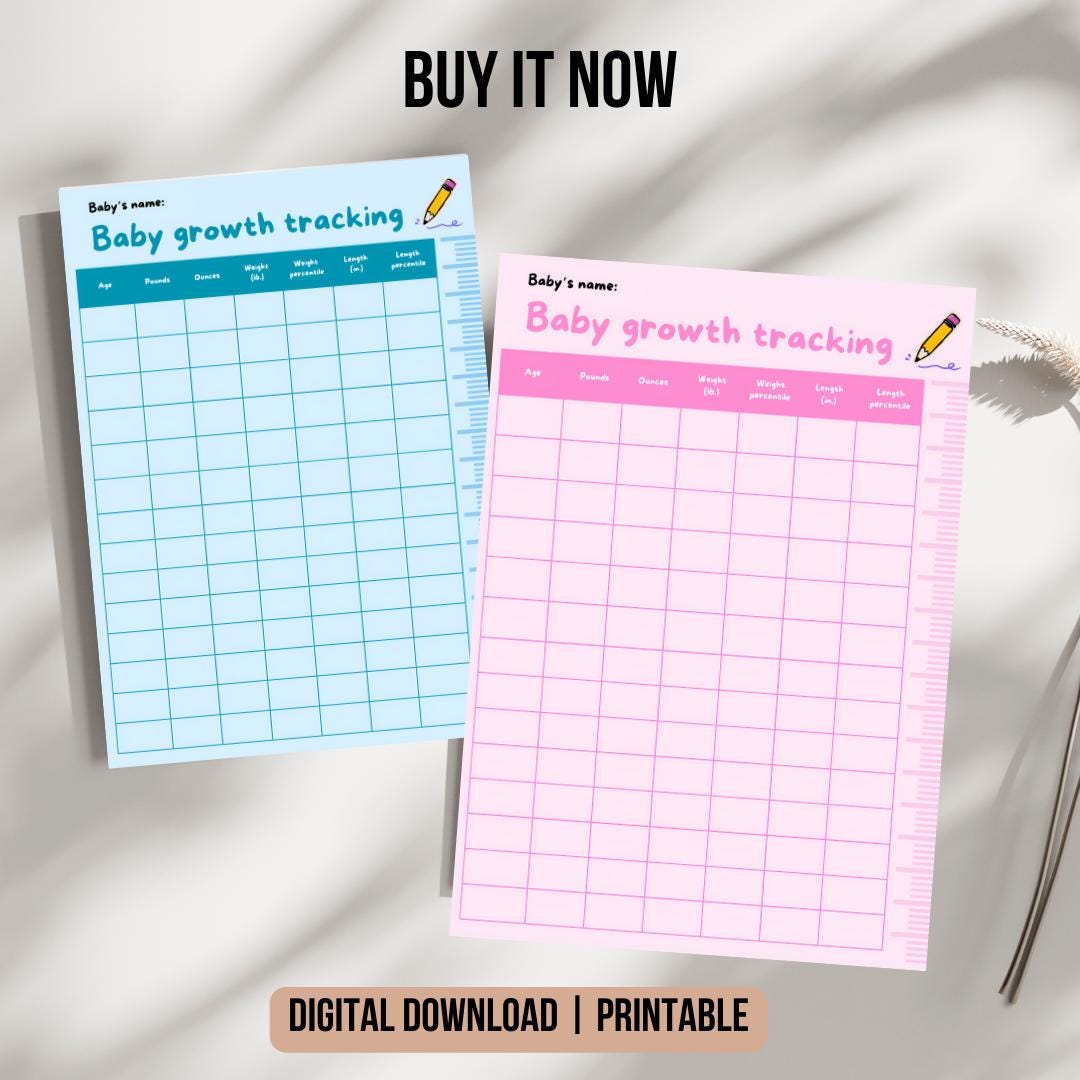 Baby Growth Tracker Printable | Digital Milestone Tracker | Baby Weight ...