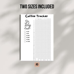 Coffee Tracker PRINTABLE Journal Page Planner Health Tracker Caffeine ...