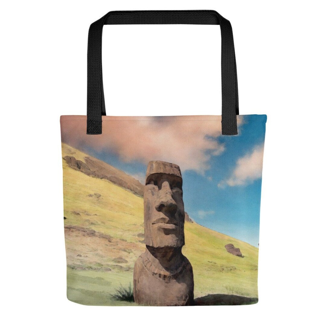 Moai Statue Tote Bag Artsy Shopping Bag Graphic Print Handbag - Etsy