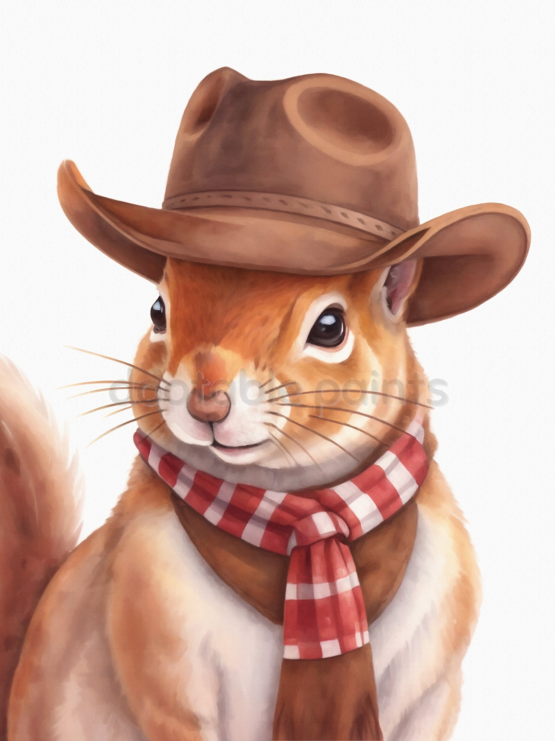 Cowboy Squirrel Poster Quirky Western Home Decor Animals Wearing Hats - Etsy