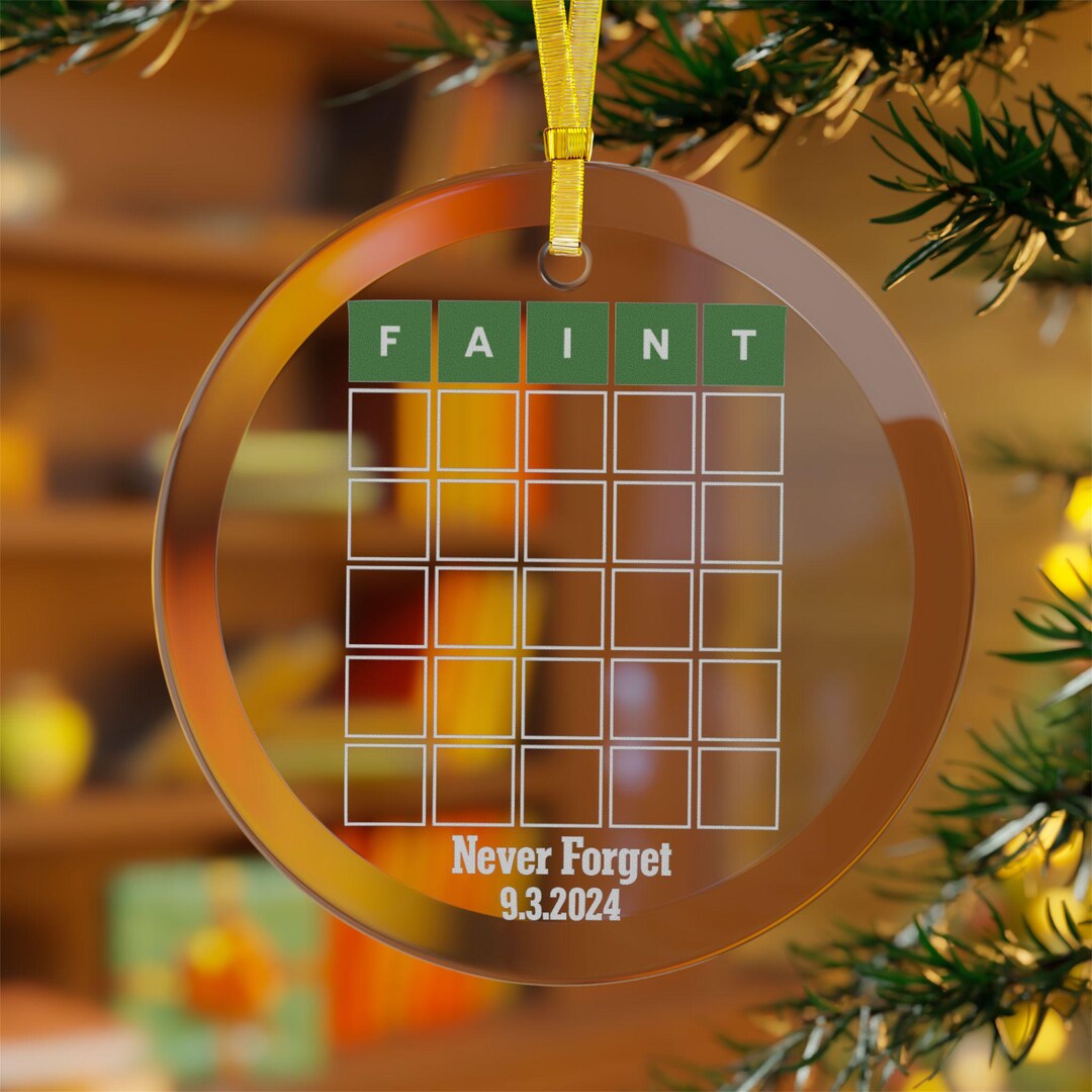 Custom Wordle Themed Christmas Glass Ornaments, Personalized Xmas ...