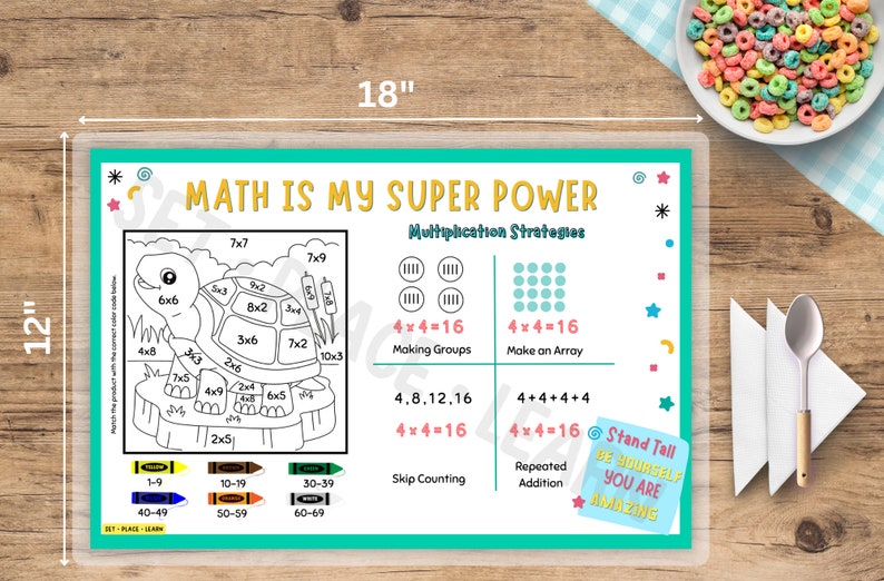 Multiplication Learning Placemat: Fun Homeschool Math Activity - Etsy