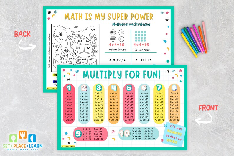 Multiplication Learning Placemat: Fun Homeschool Math Activity - Etsy