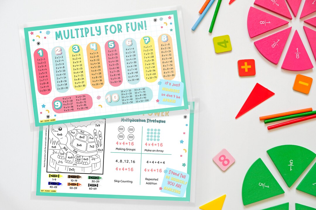 Multiplication Learning Placemat: Fun Homeschool Math Activity - Etsy