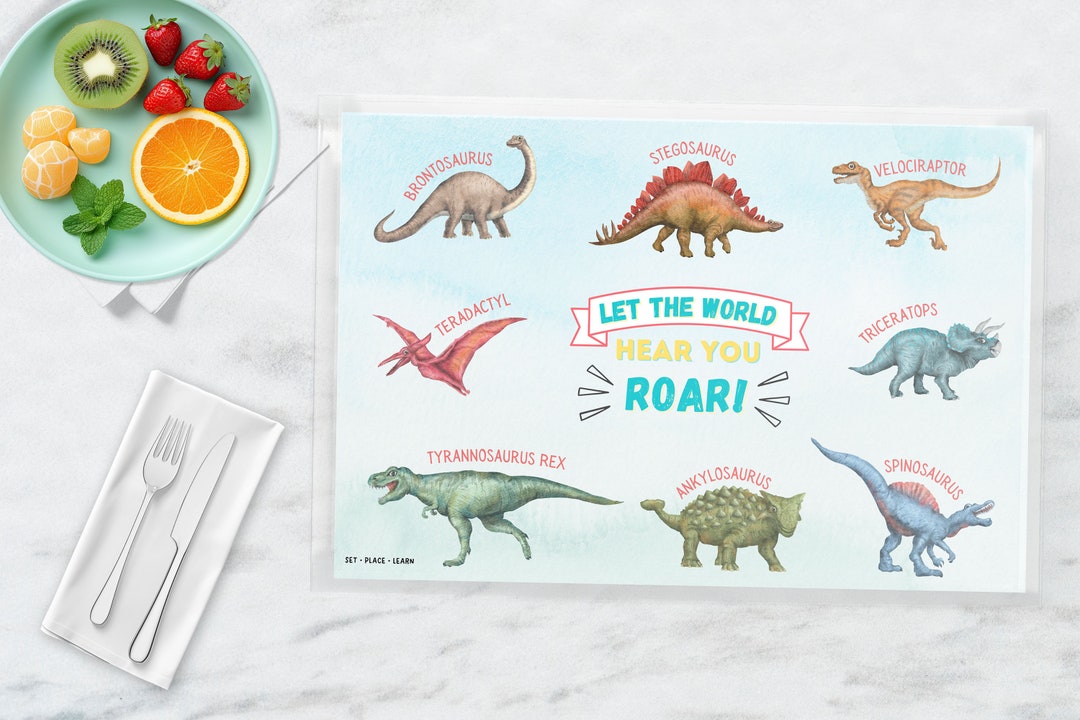 Dinosaur Facts Placemat: Reusable Kids Activity Mat - Etsy