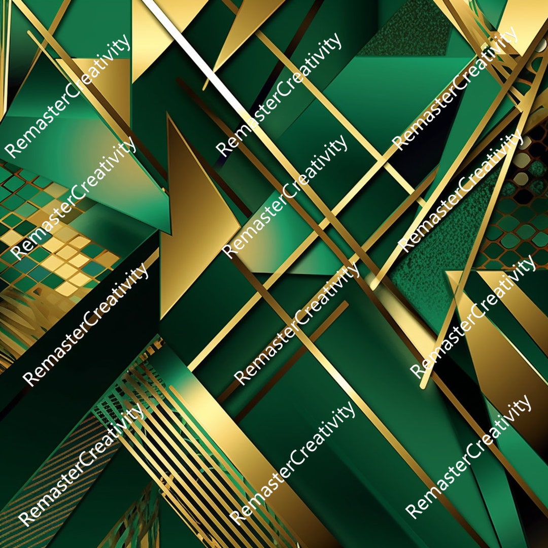 Backgrounds - Green Gold Triangles - Etsy