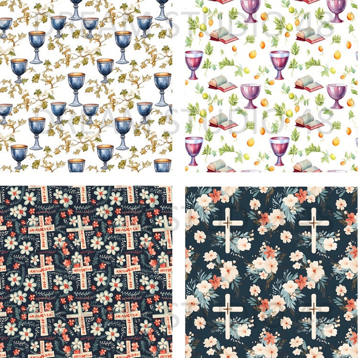 Religious Digital Paper Set #2 - Christian Faith Scrapbook Paper ...