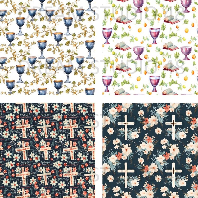 Religious Digital Paper Set #2 - Christian Faith Scrapbook Paper ...