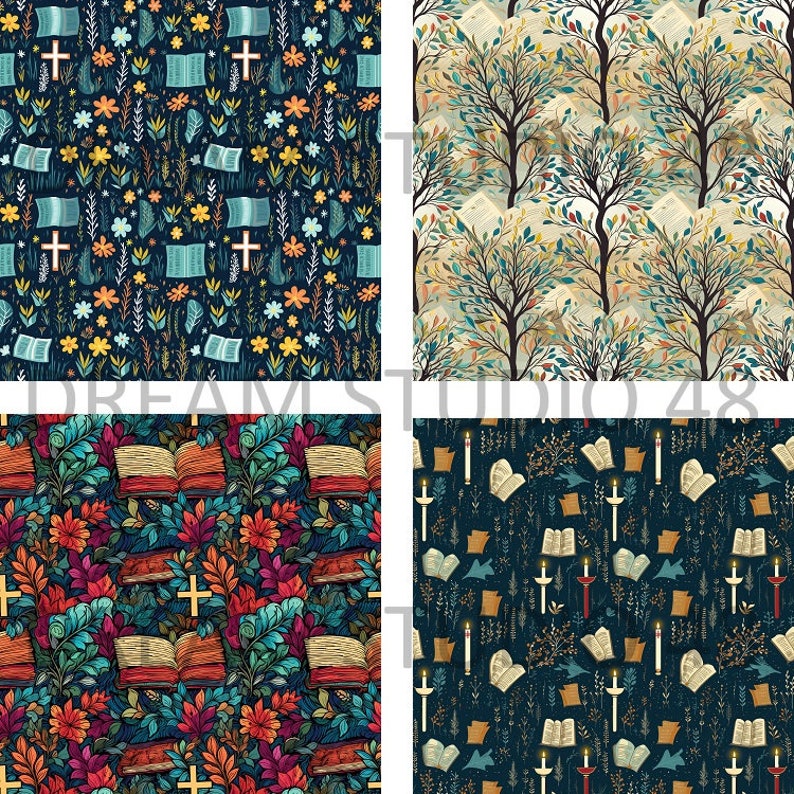 Religious Digital Paper Set #1 - Christian Faith Scrapbook Paper ...