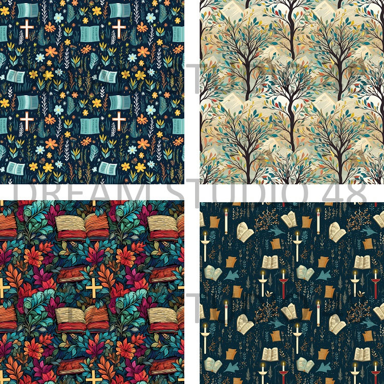 Religious Digital Paper Set #1 - Christian Faith Scrapbook Paper ...