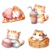 Sweet Treats Cat Clipart Bundle, Watercolor Cat With Desserts ...